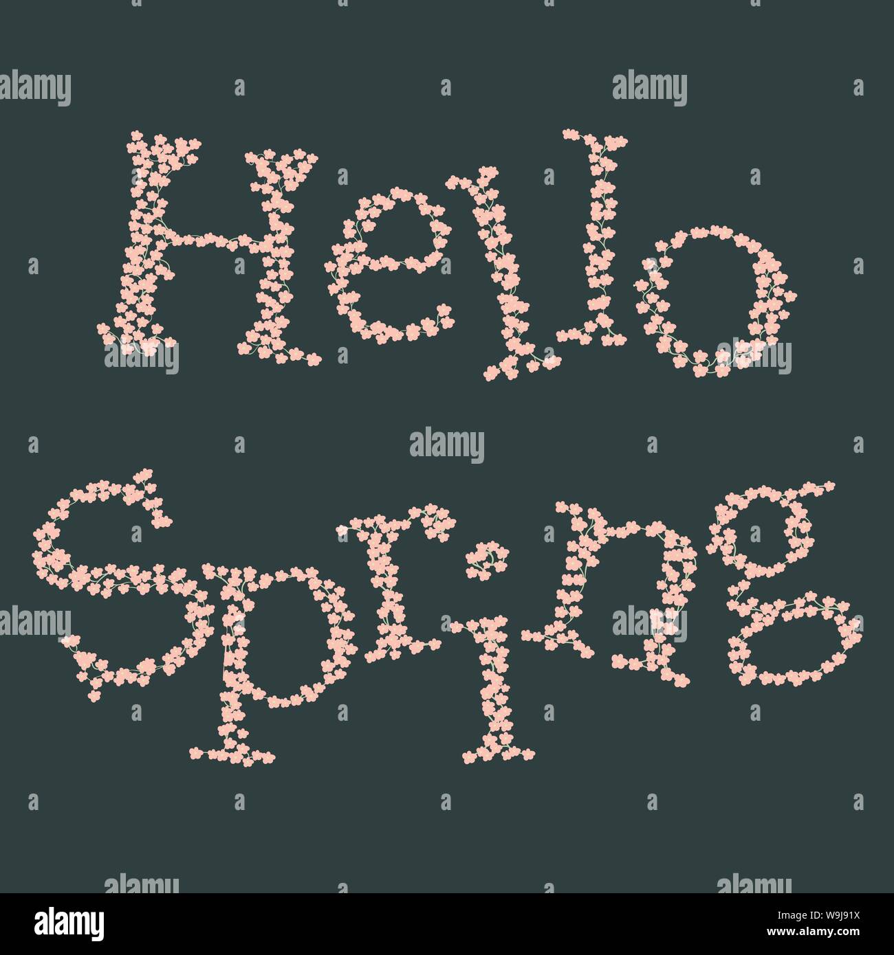 Hello spring flowers letter vector background Stock Vector Image & Art ...