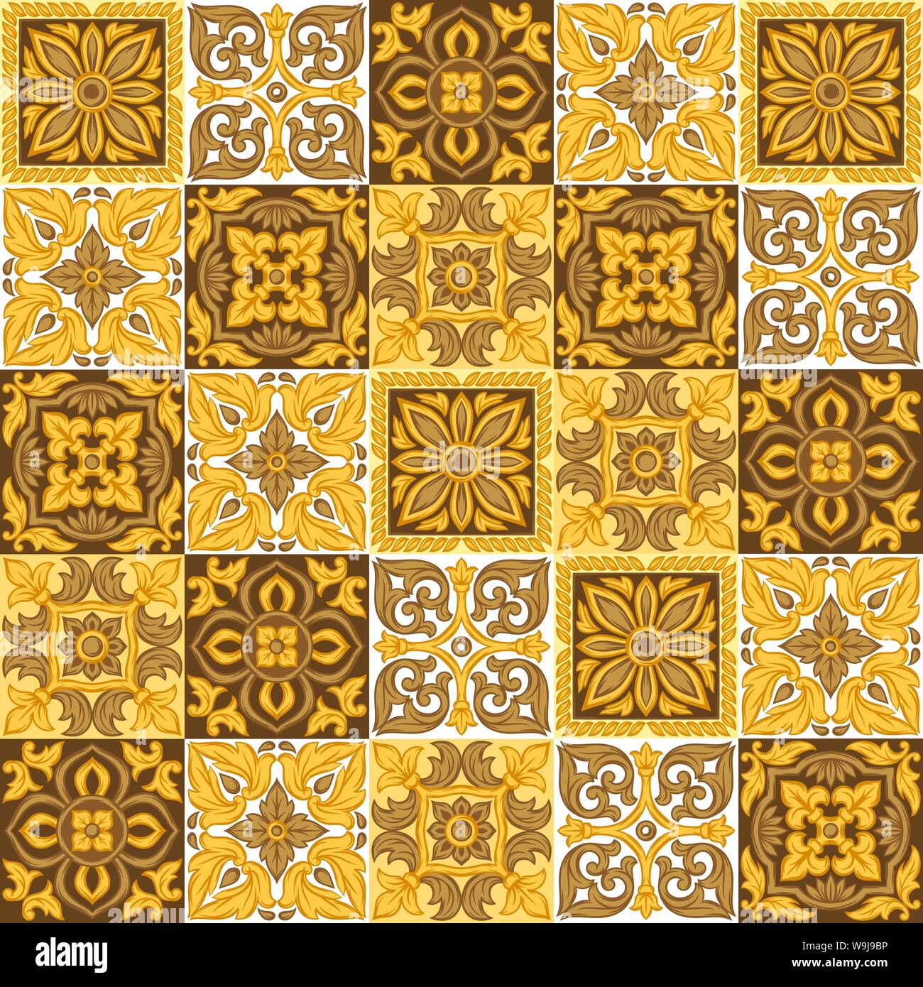 Italian ceramic tile pattern. Ethnic folk ornament Stock Vector Image ...