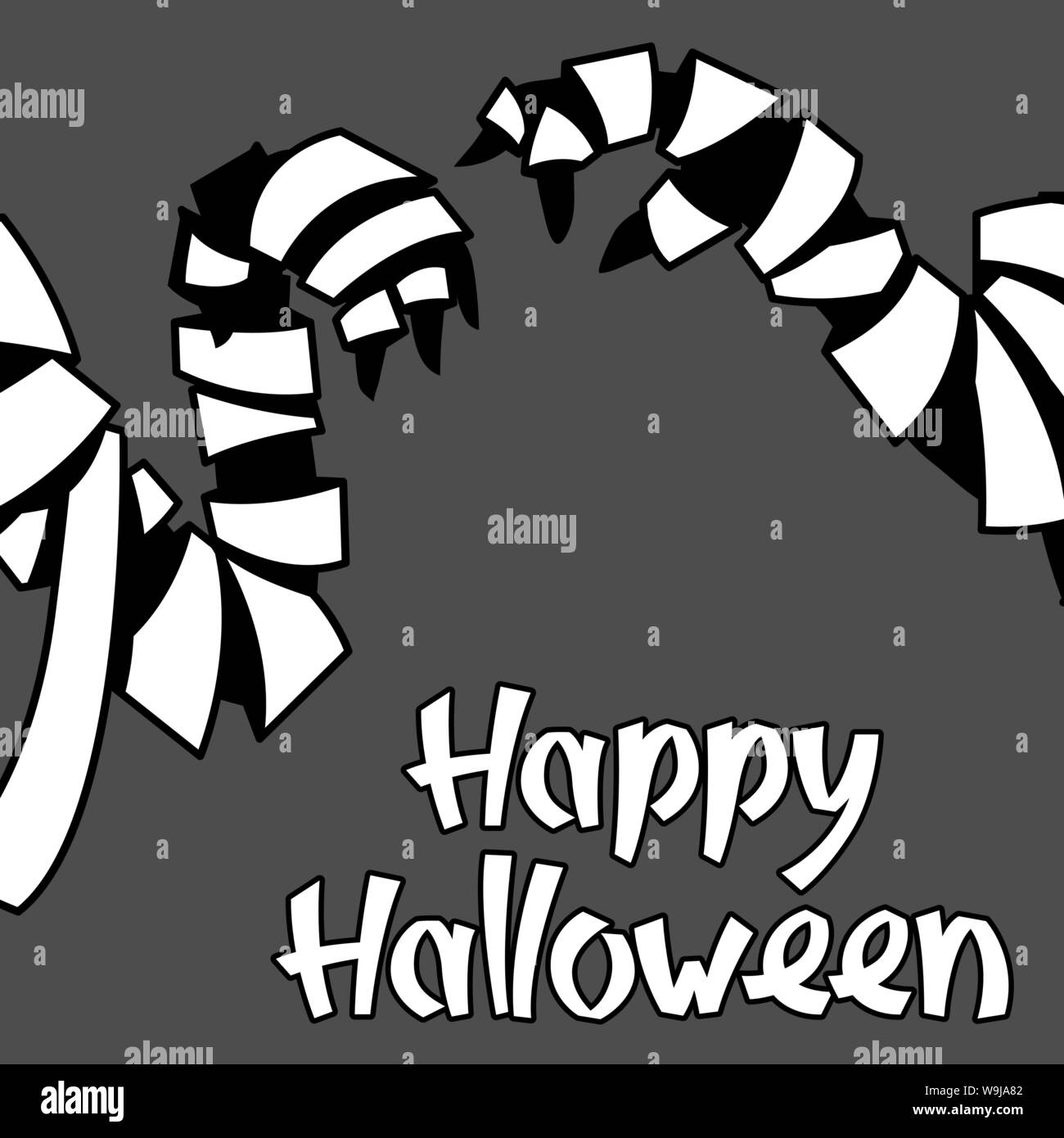 Halloween horror holiday greeting Black and White Stock Photos & Images ...