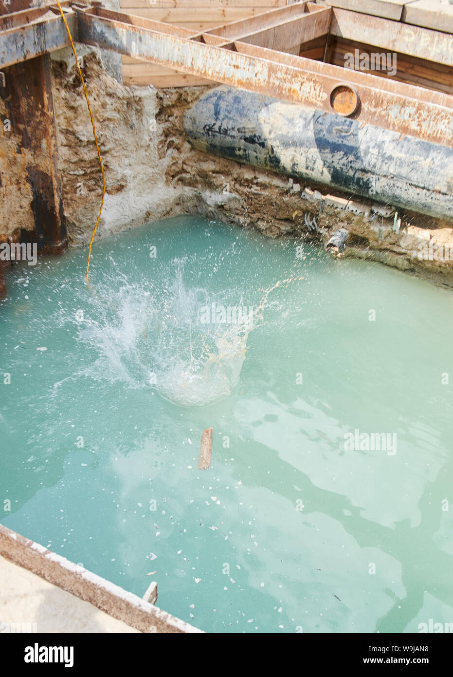 Berlin, Germany. 14th Aug, 2019. A professional diver jumps into a ...