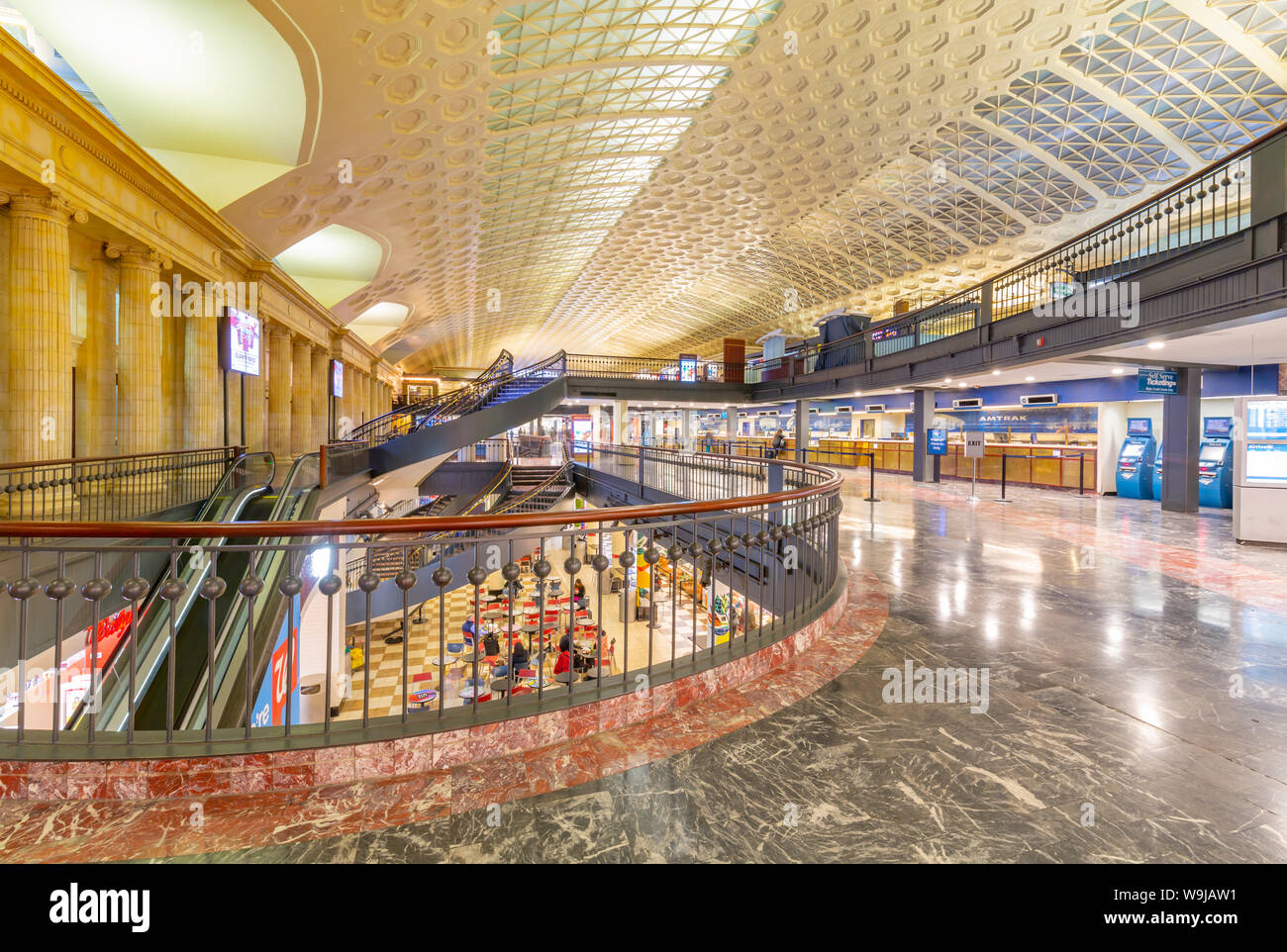 View of the interior of Union Station, Washington D.C., United States ...