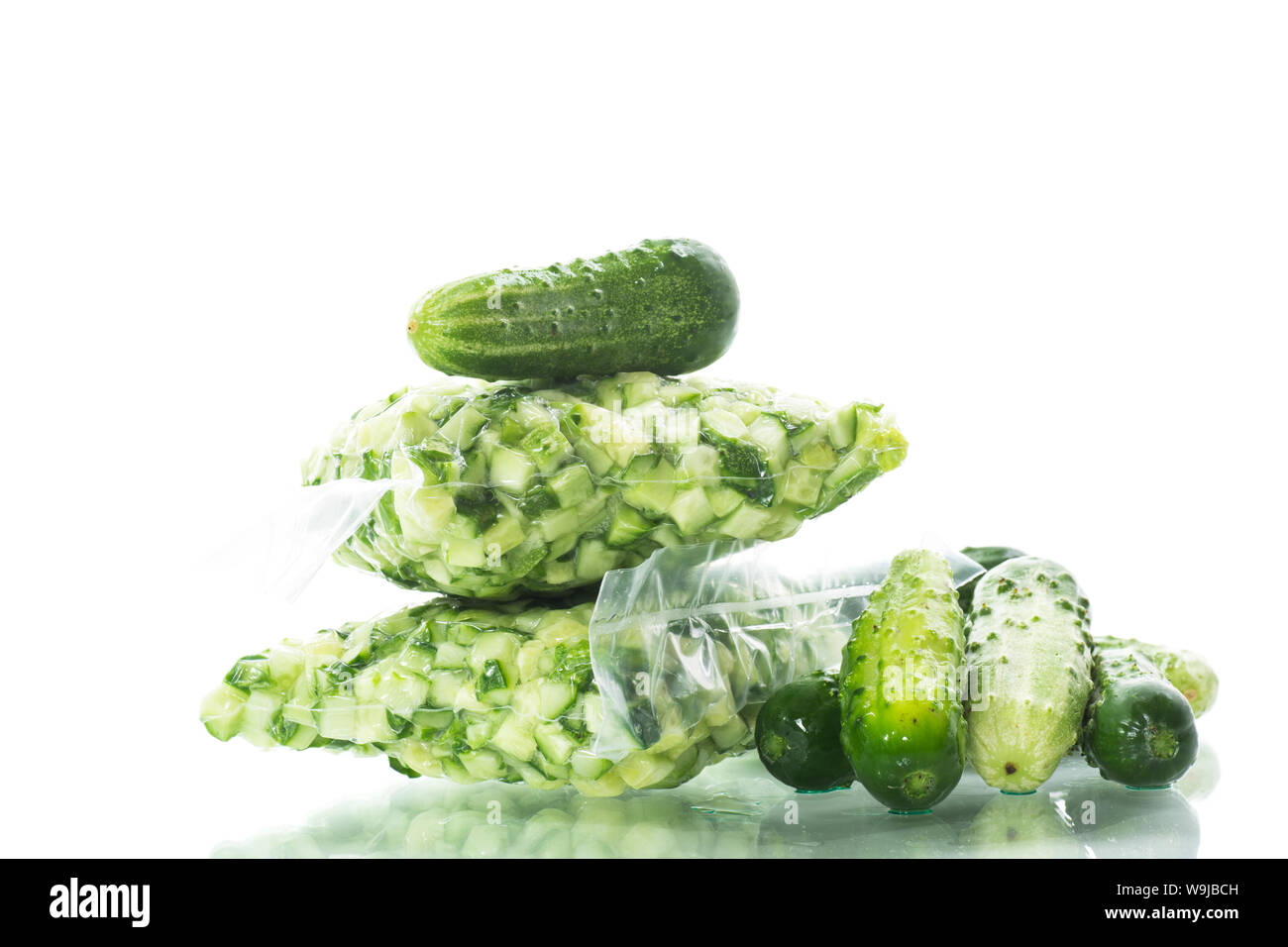 fresh sliced cucumbers in a vacuum package Stock Photo - Alamy