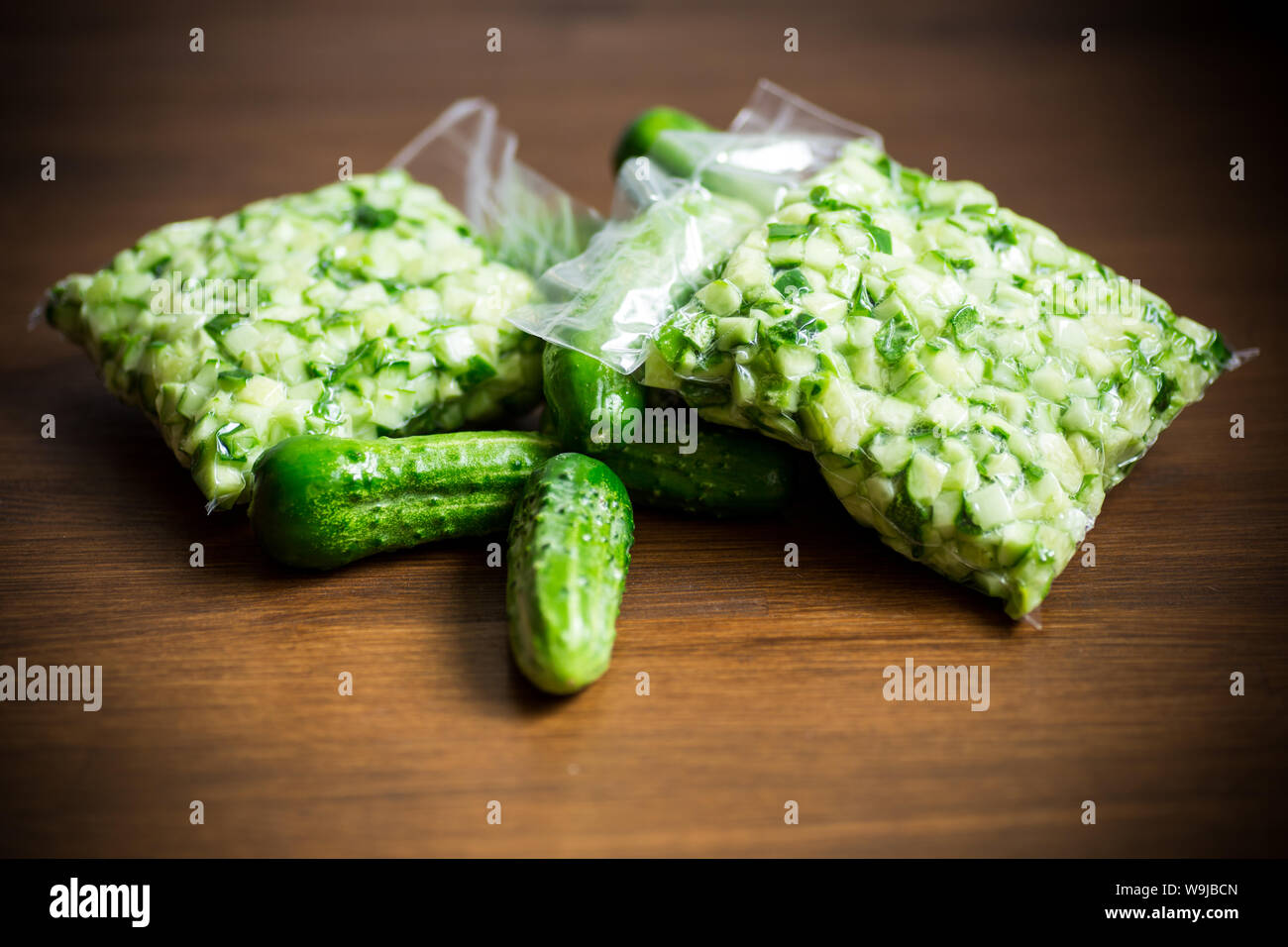 fresh sliced cucumbers in a vacuum package Stock Photo - Alamy