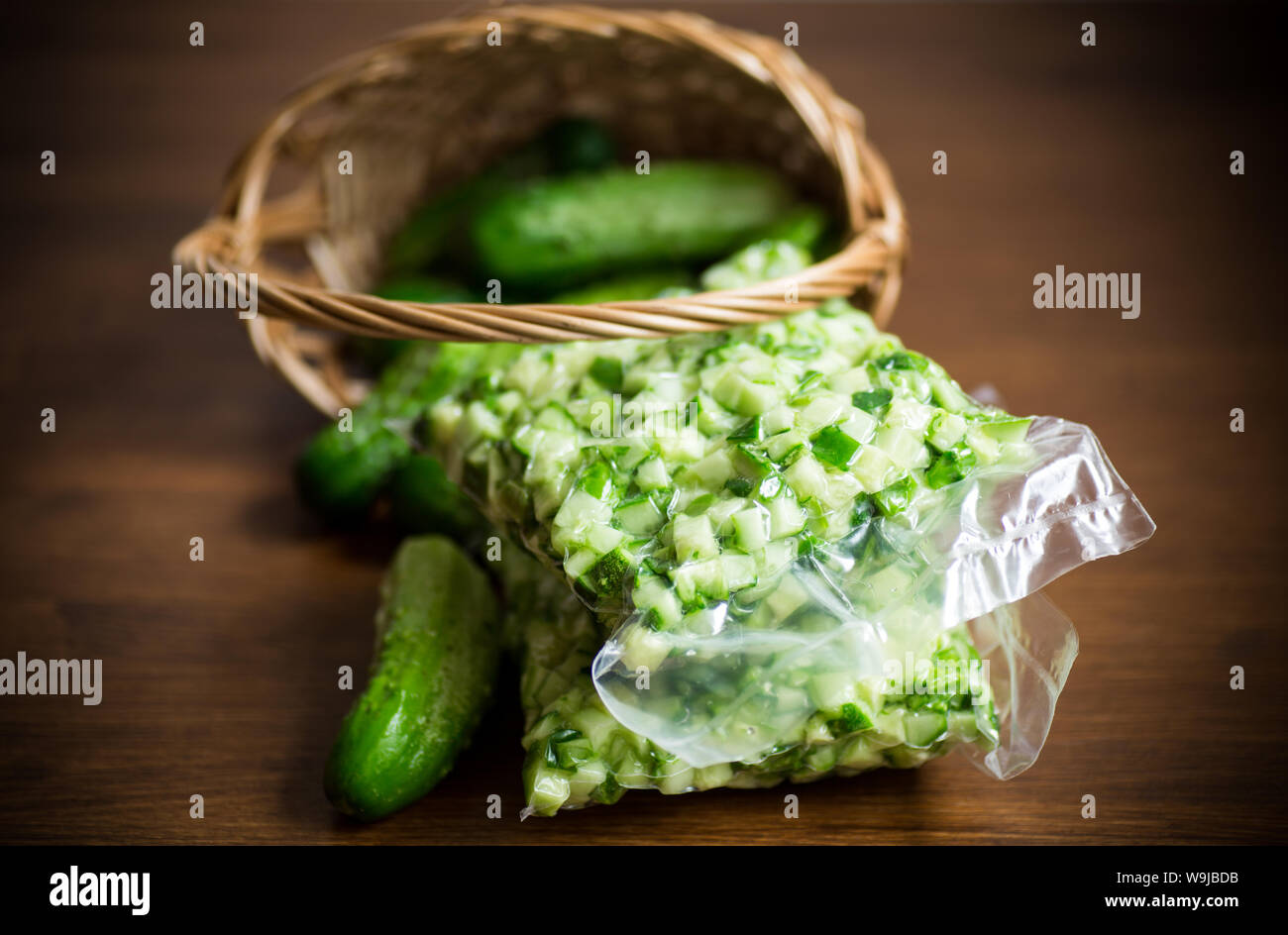 fresh sliced cucumbers in a vacuum package Stock Photo - Alamy