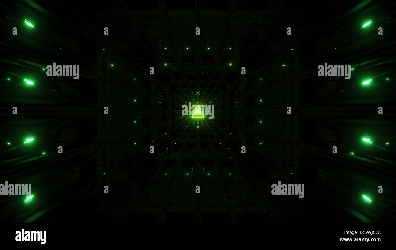 green glowing holy wireframe 3d illustration background wallpaper with ...