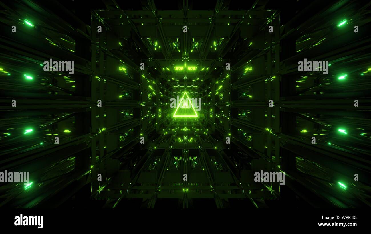 green glowing holy wireframe 3d illustration background wallpaper with ...