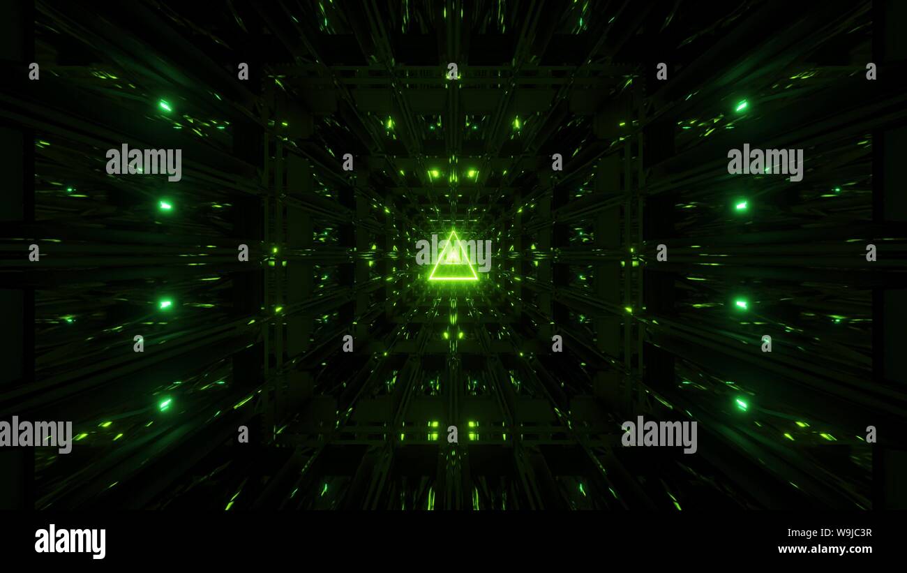 green glowing holy wireframe 3d illustration background wallpaper with ...