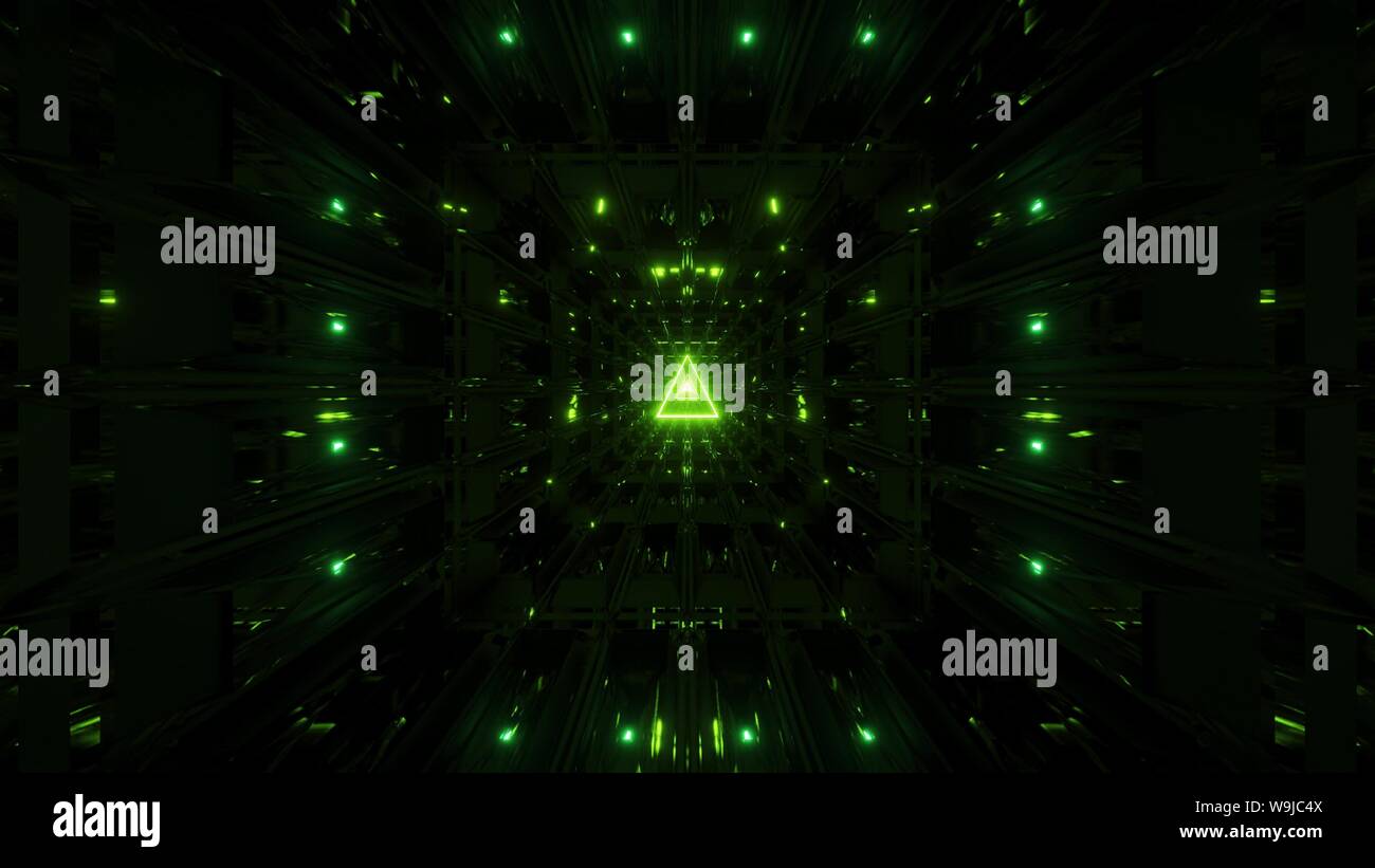 green glowing holy wireframe 3d illustration background wallpaper with ...