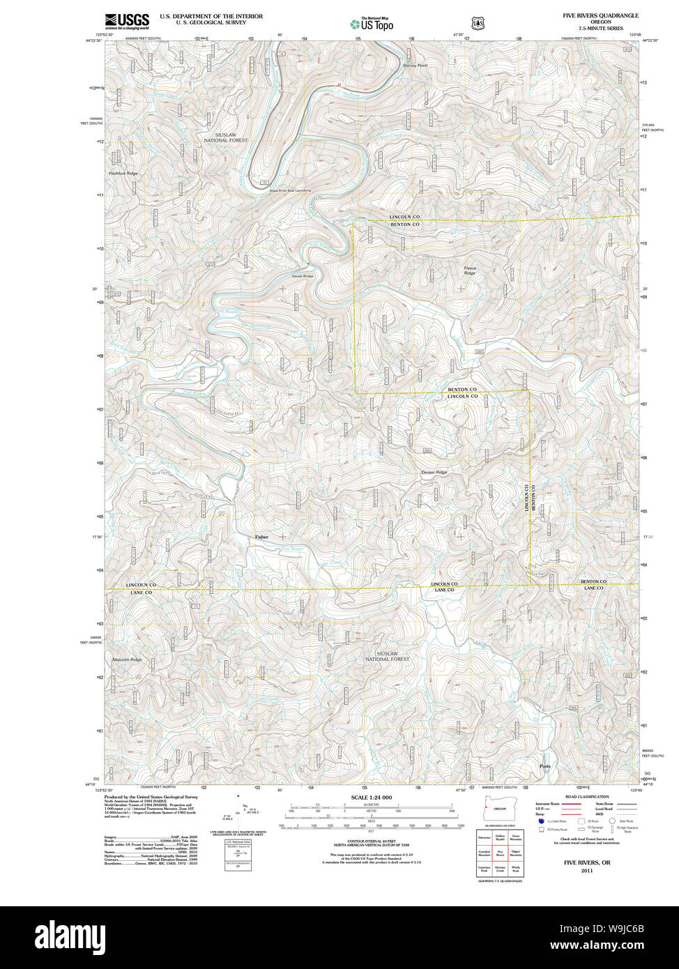 Oregon map rivers hi-res stock photography and images - Alamy