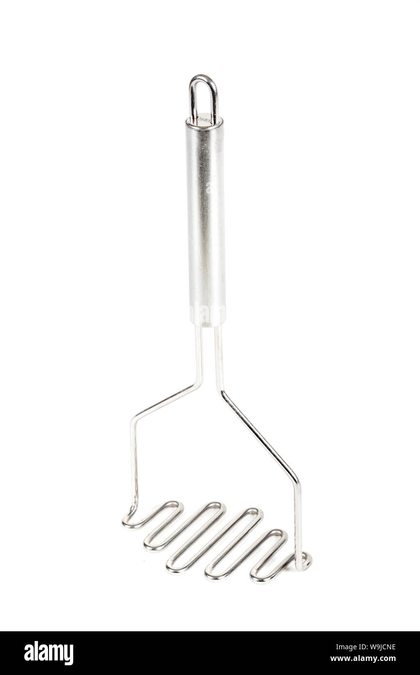 A metal masher isolated on a white background Stock Photo - Alamy