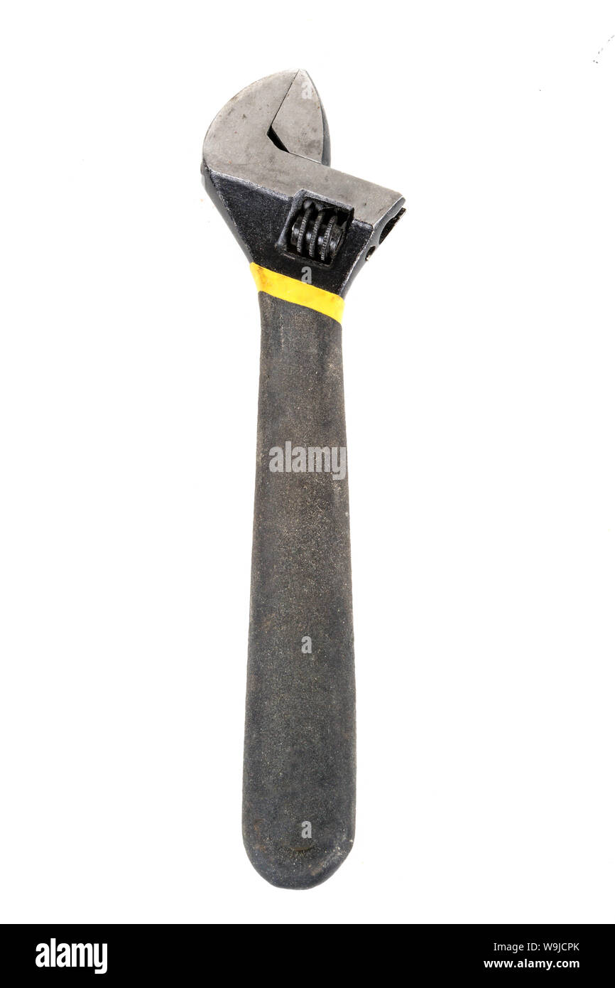 An adjustable spanner isolated on a white background Stock Photo - Alamy