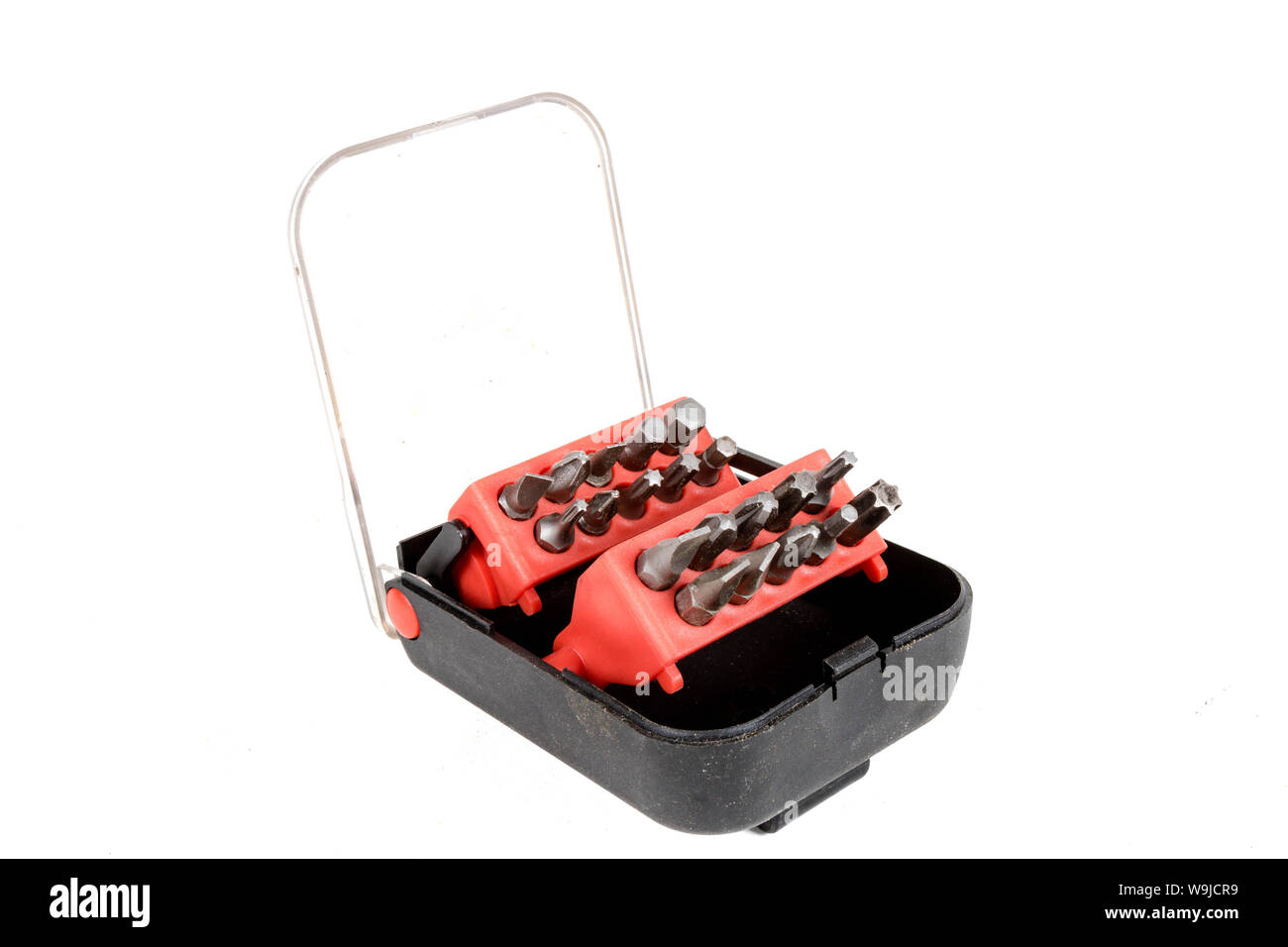 A selection of screw driver ends isolated on a white background Stock ...