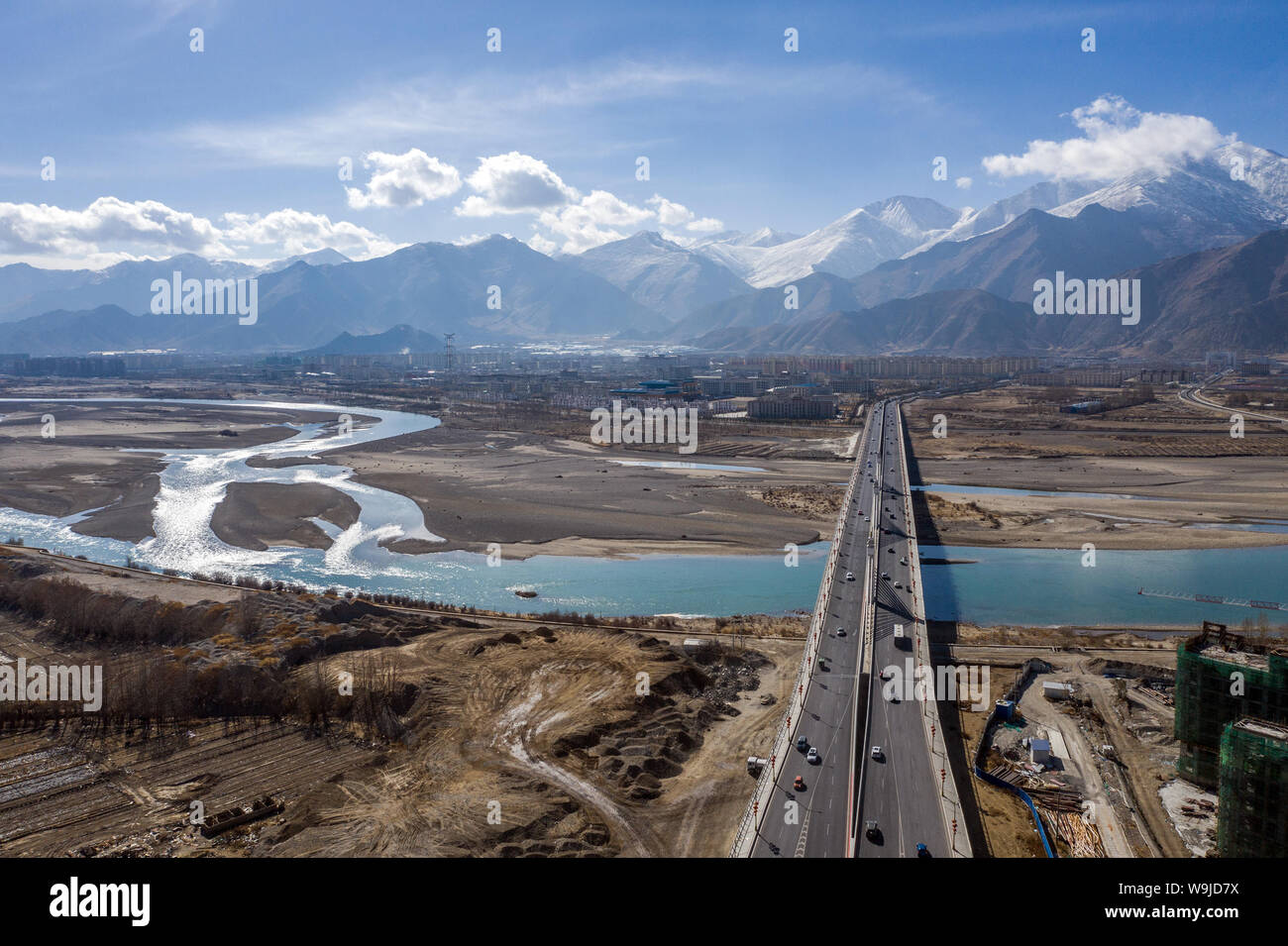 Lhasa. 3rd Apr, 2019. Aerial photo taken on April 3, 2019 shows the ...