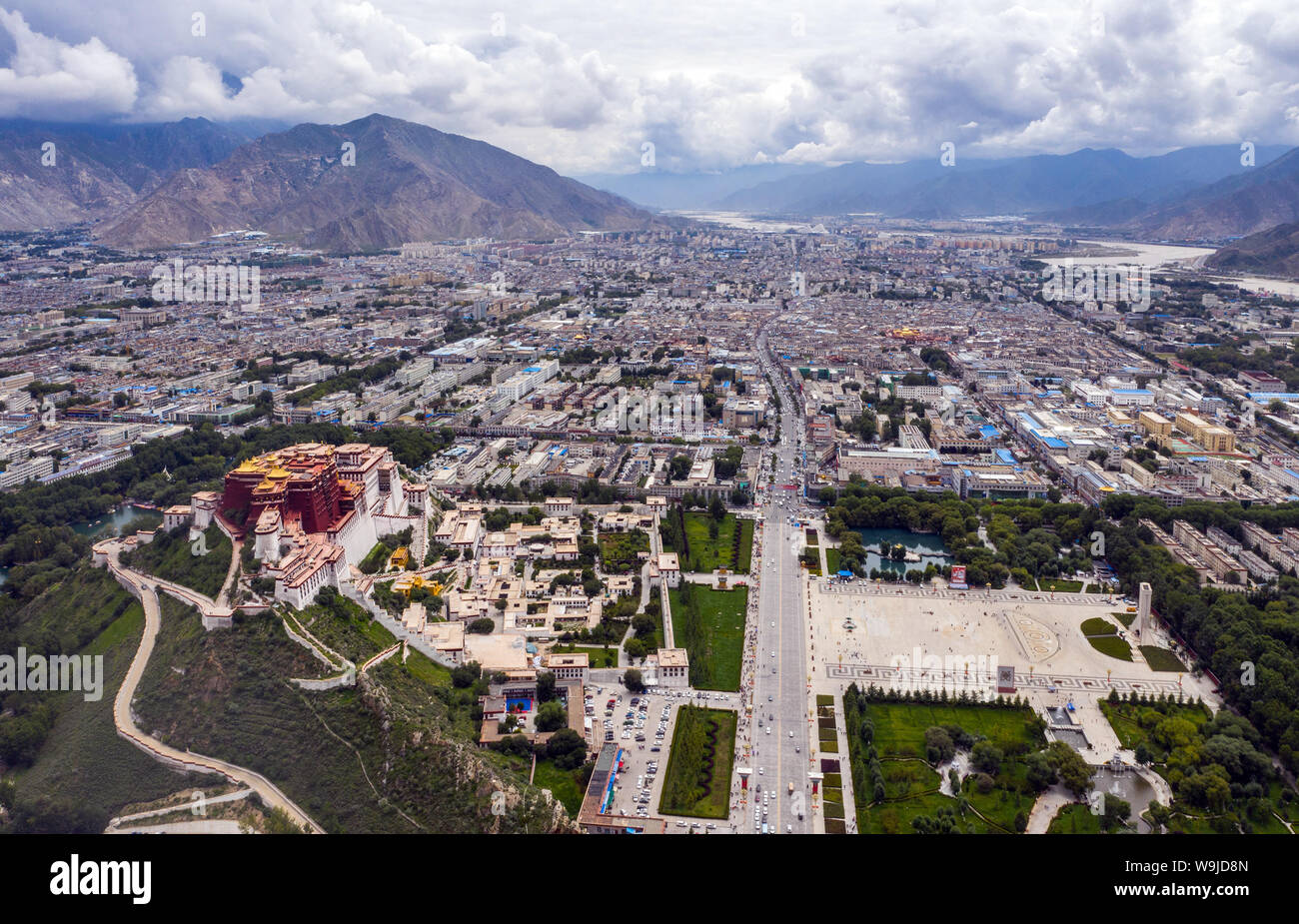 Lhasa. 10th Aug, 2019. Aerial photo taken on Aug. 10, 2019 shows the ...