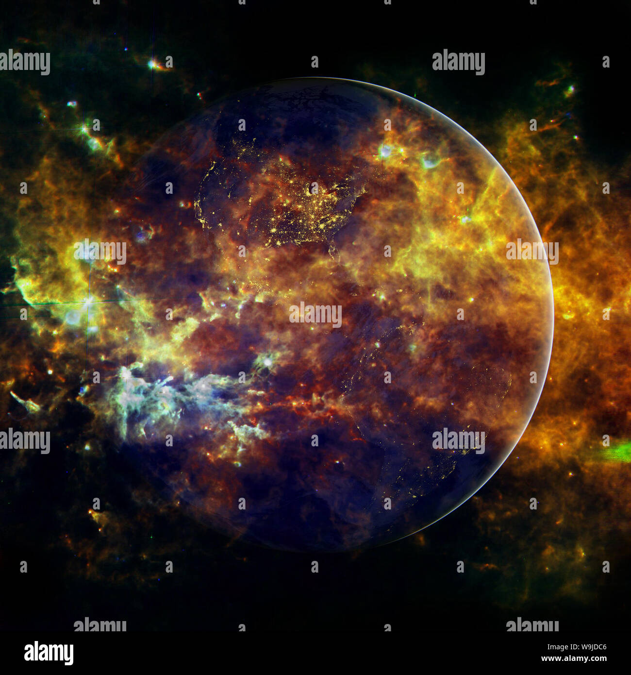 Beautiful view of earth from space. Elements of this image furnished by ...