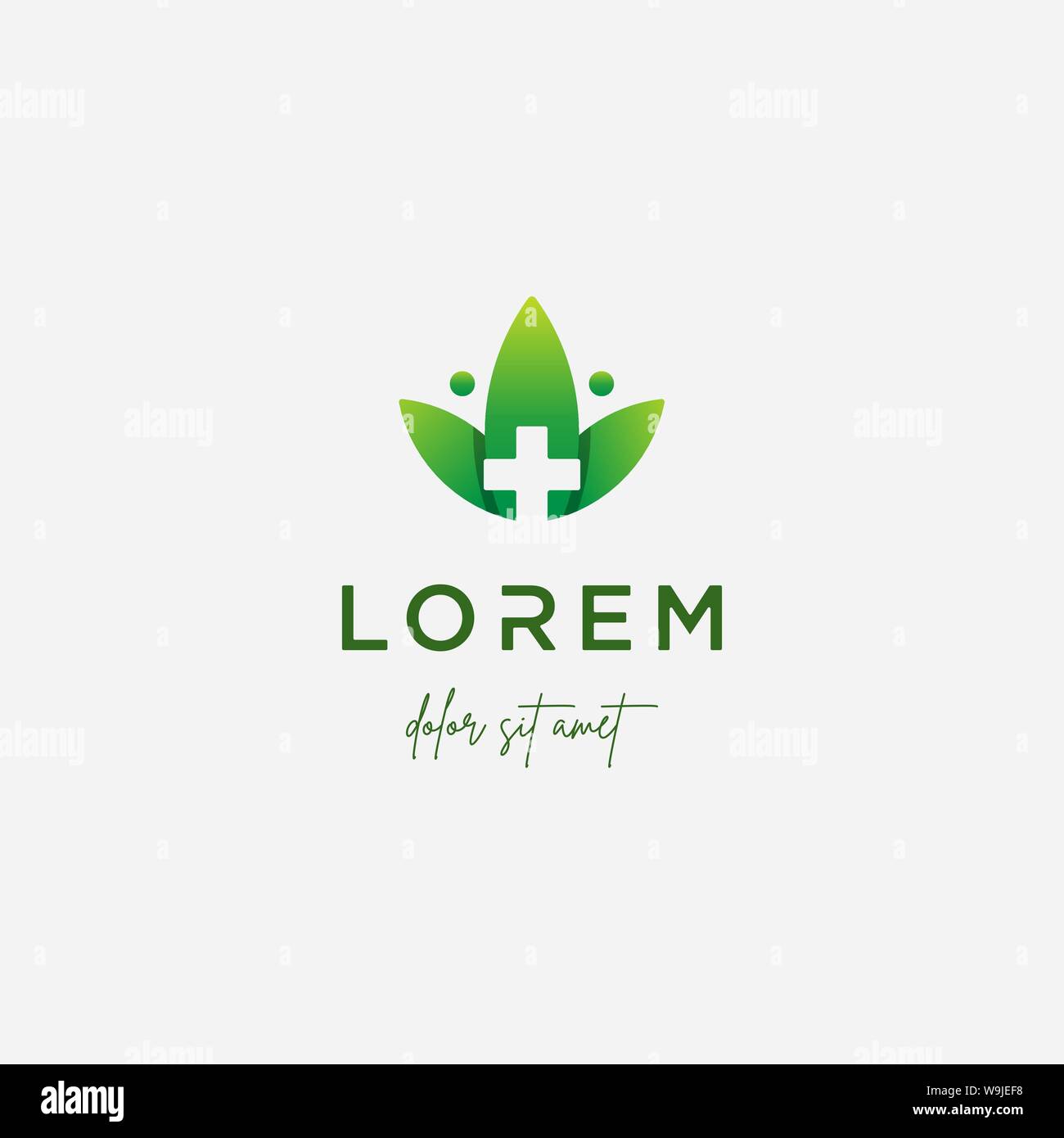 leaf cross logo design vector nature medicine Stock Vector Image & Art ...