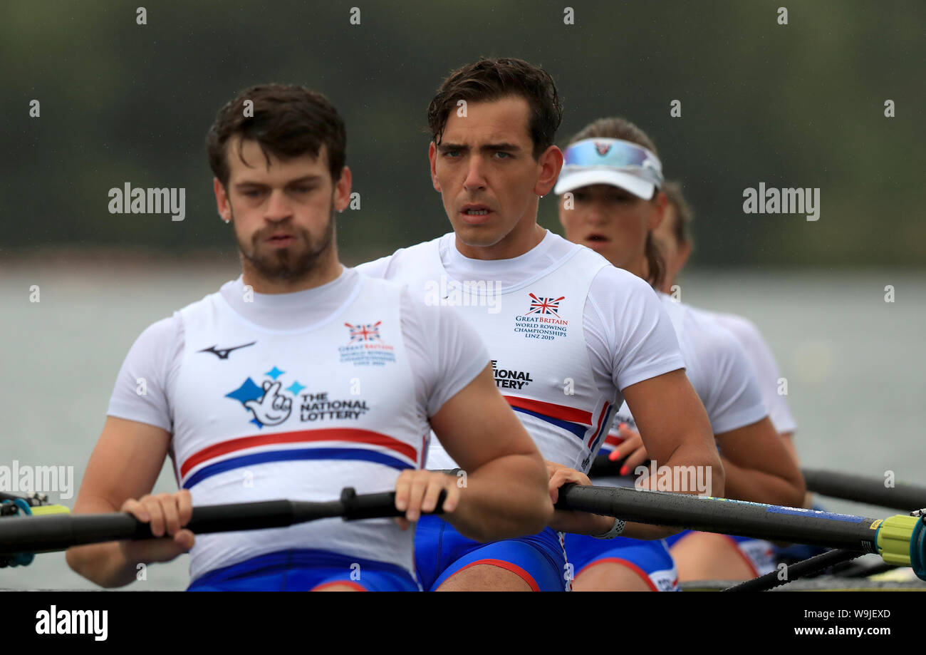 James Fox (centre) during the photocall at the Redgrave Pinsent Rowing ...