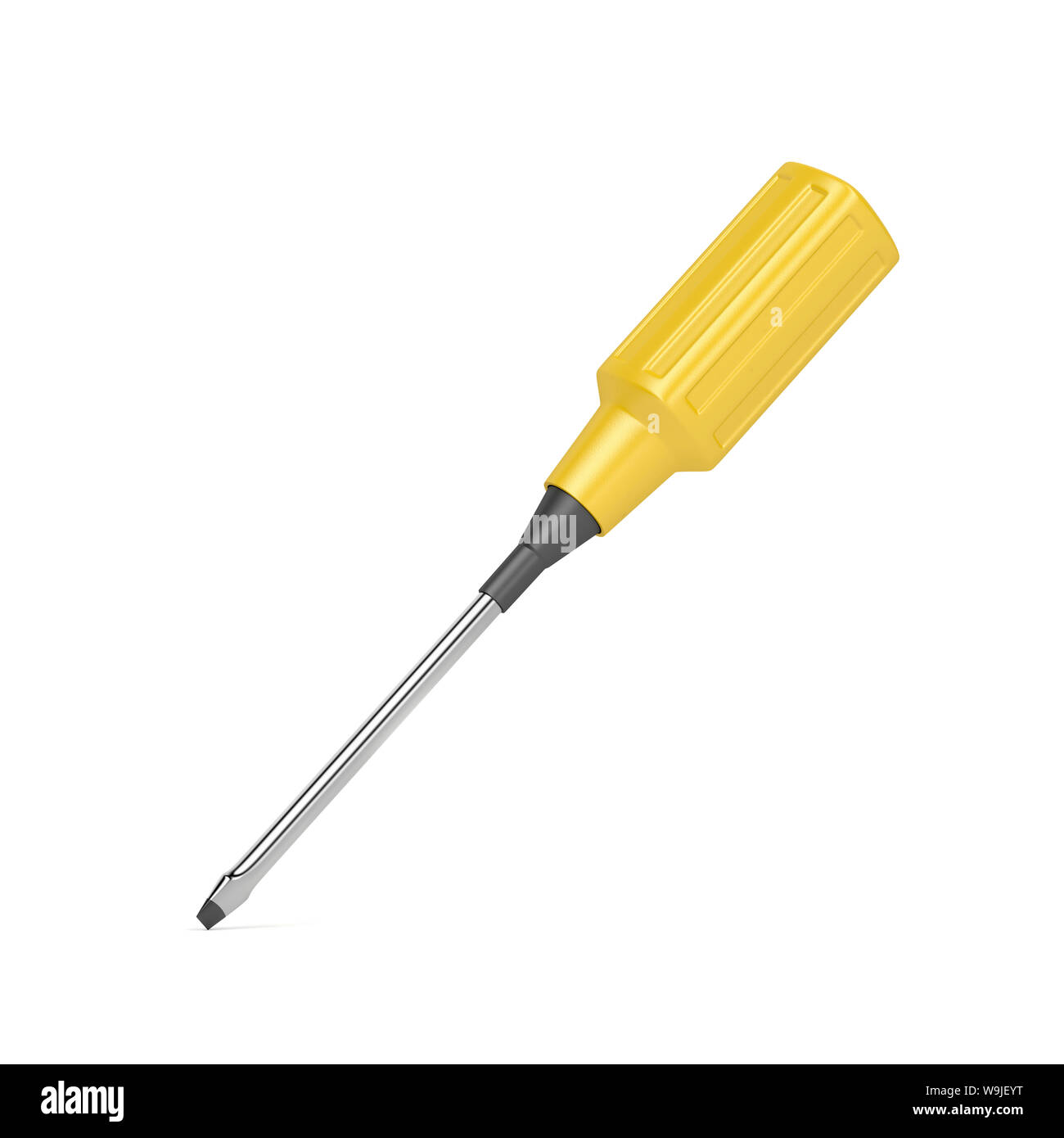 Yellow screwdriver on white background Stock Photo - Alamy
