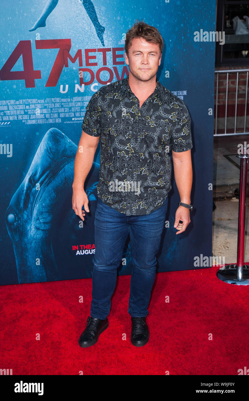 Los Angeles, CA. 13th Aug, 2019. Luke Hemsworth attends the 47 Meters ...