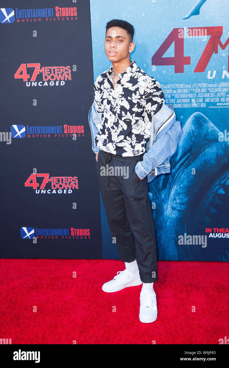 Los Angeles, CA. 13th Aug, 2019. Bryce Xavier attends the 47 Meters ...