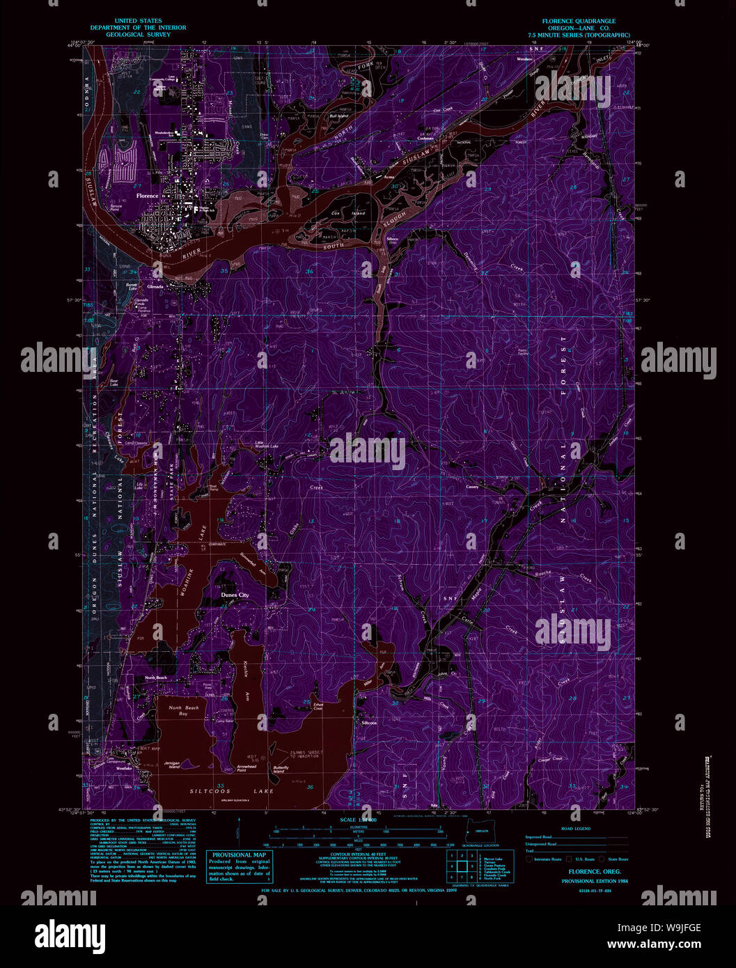 Florence oregon map hi-res stock photography and images - Alamy