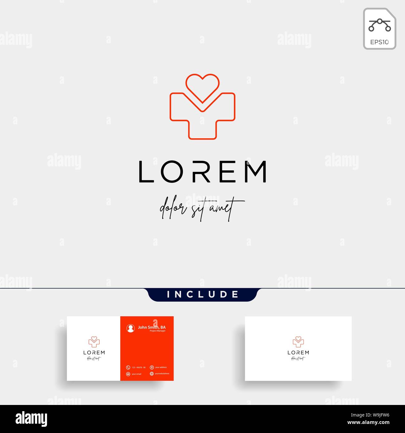 medical love logo design vector illustration Stock Vector Image & Art ...