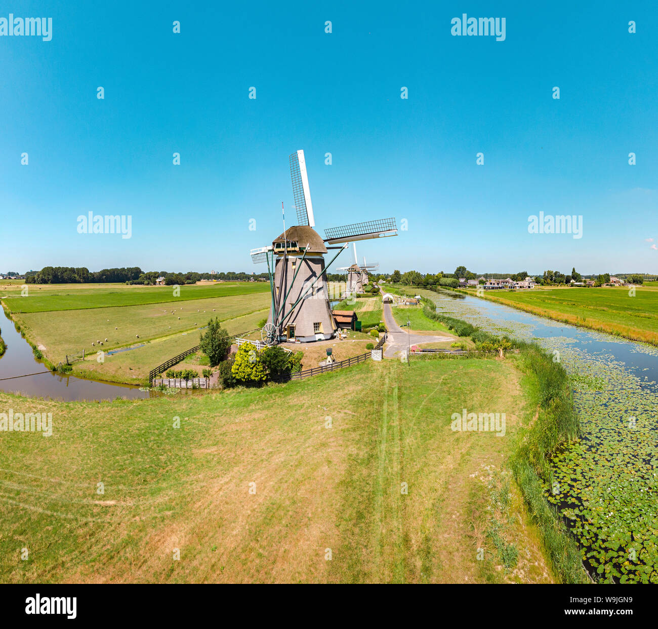 Gang of three windmills, Stompwijk, Zuid-Holland, , Netherlands ...