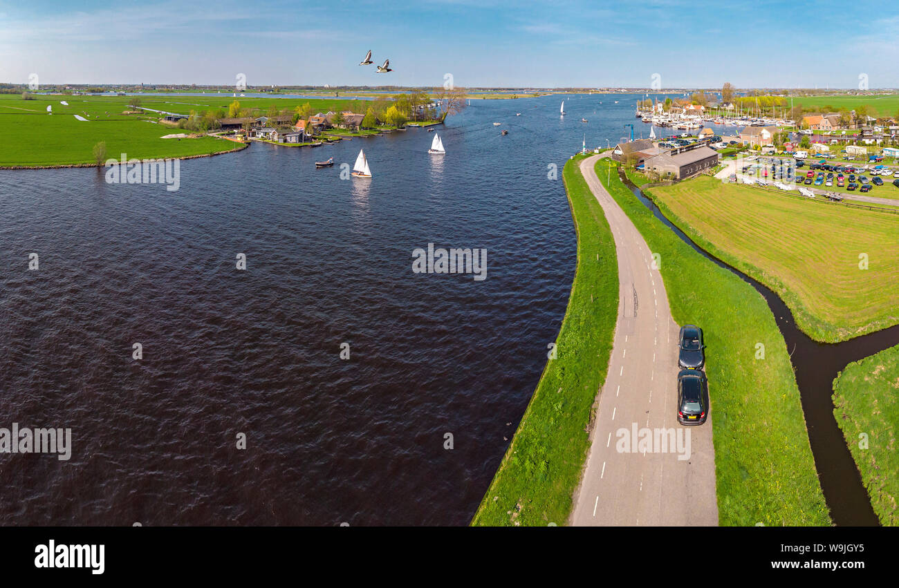 Sailing boats at lake Kaag, Warmond, Zuid-Holland, , Netherlands ...