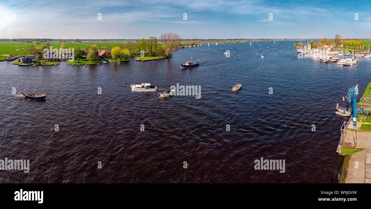 Recreational vessels on lake Kaag, Warmond, Zuid-Holland, , Netherlands ...