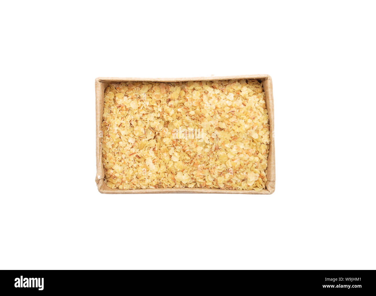 Wheat germs in paper box on white background Stock Photo - Alamy