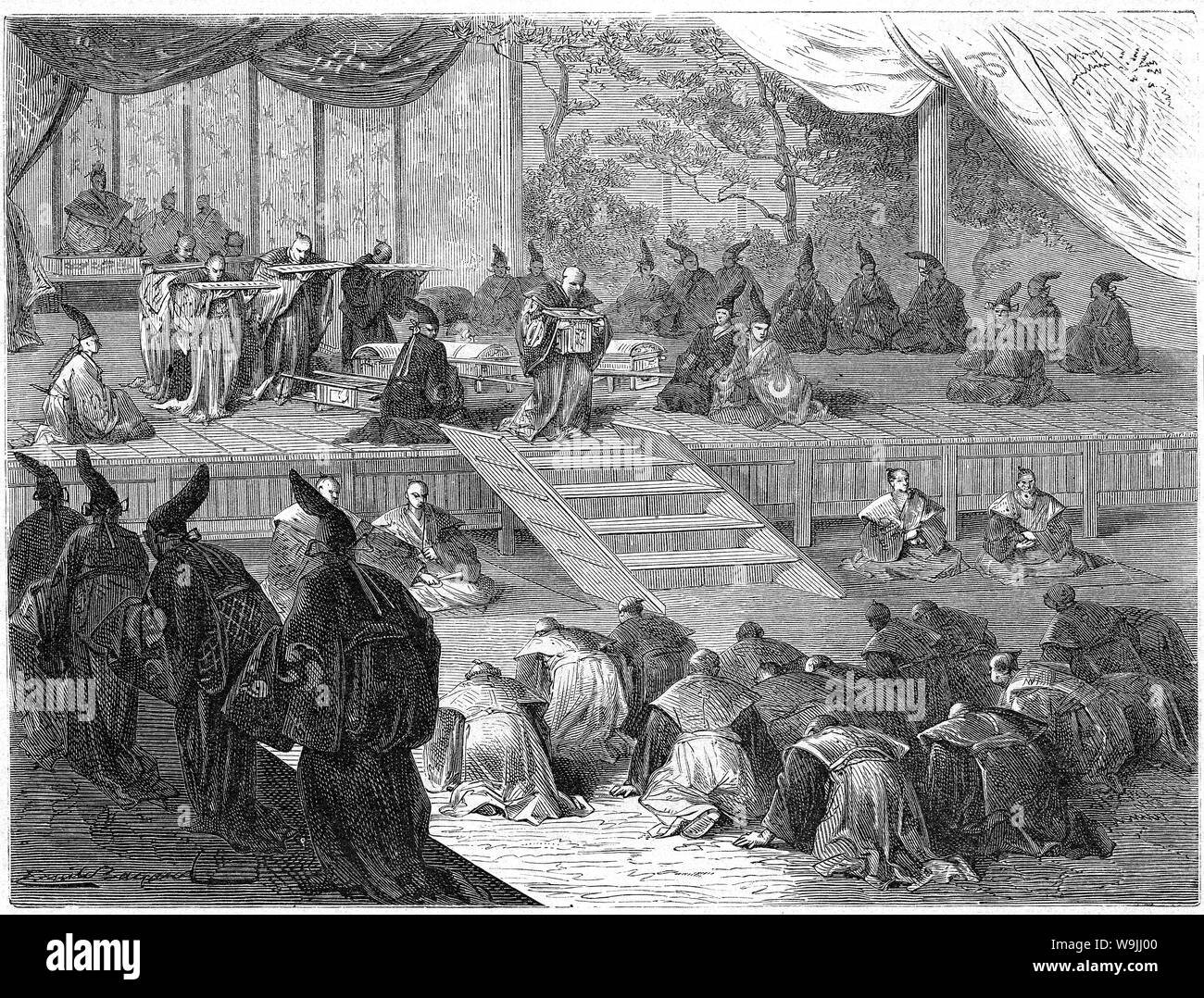 [ 1860s Japan - Japanese Government Officials ] — A scene at the court ...