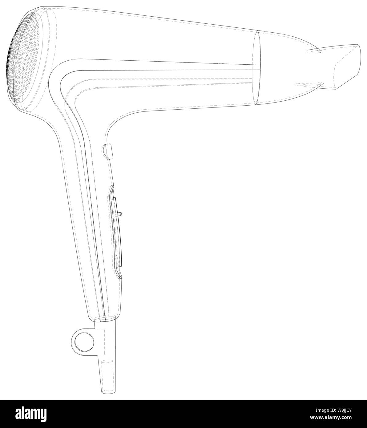 Hairdresser drying hair electric Stock Vector Images - Alamy