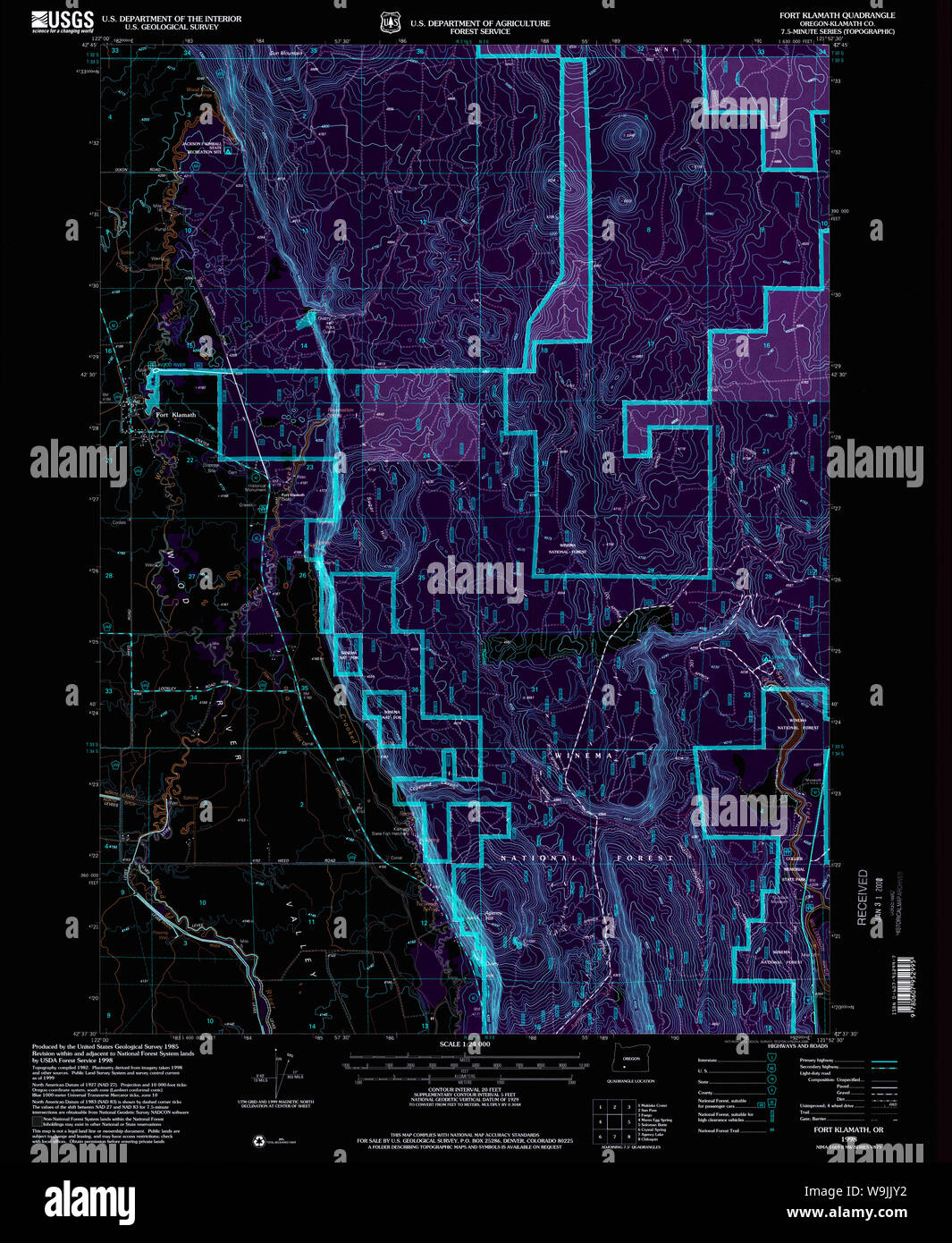 Map of fort klamath hi-res stock photography and images - Alamy