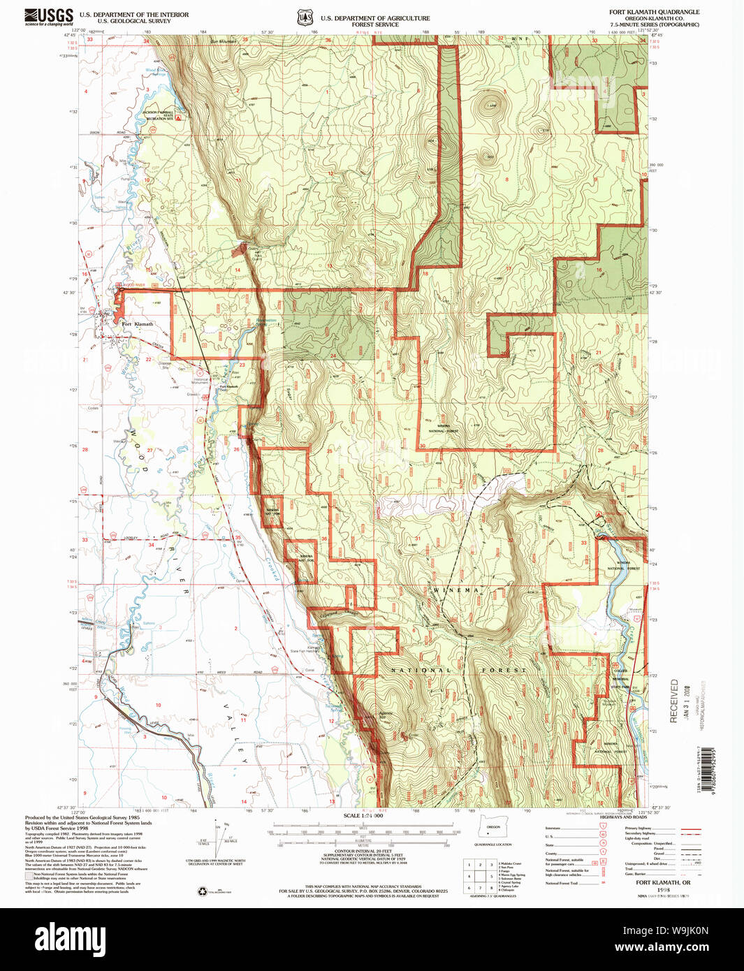 Map of fort klamath oregon hi-res stock photography and images - Alamy