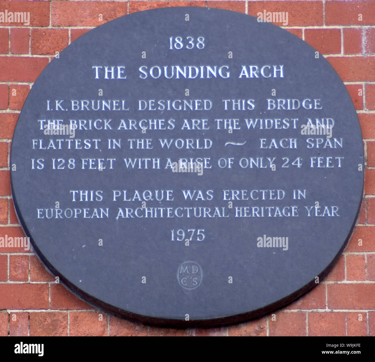 Plaque commemorating Brunel's achievement reducing the rise of the ...