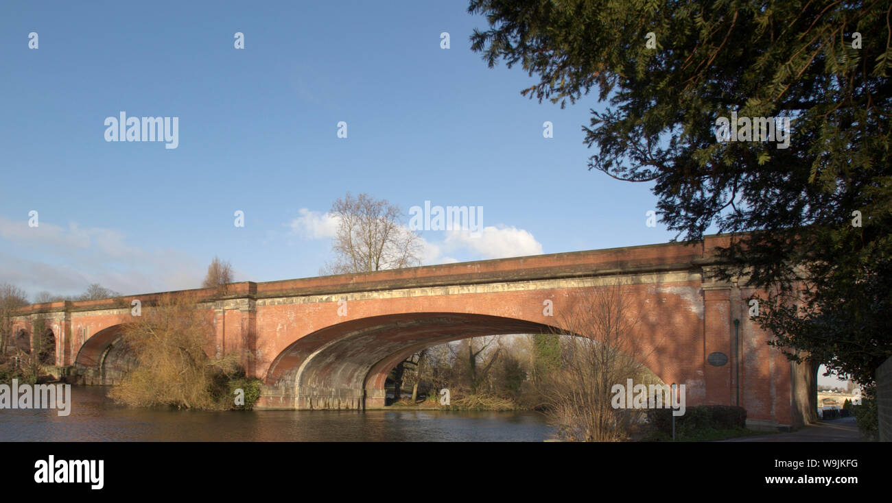 Brunel's 1838 railway bridge at Maidenhead carries the main line of the ...