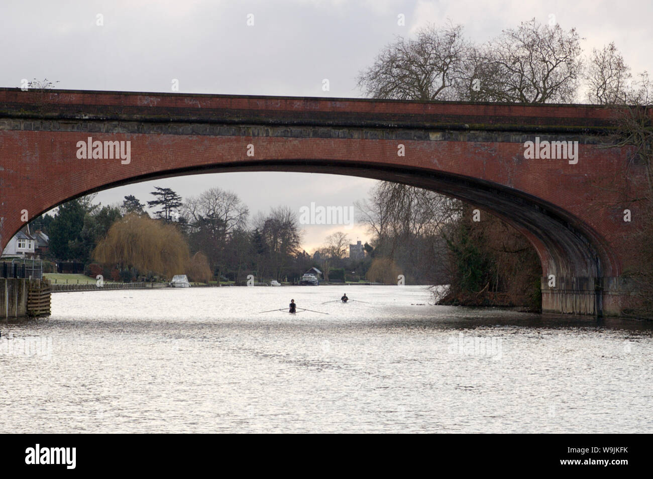 Brunel's 1838 railway bridge at Maidenhead carries the main line of the ...