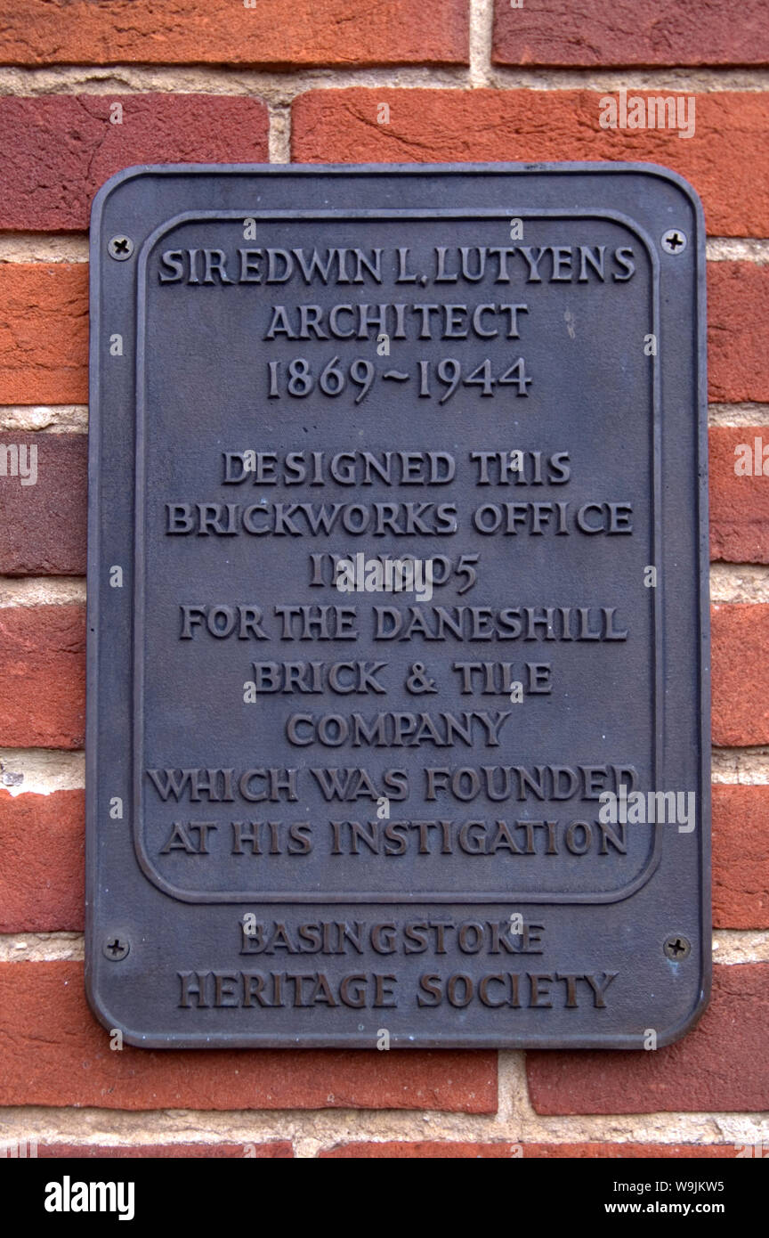 Plaque commemorating Lutyens & this 1905 building designed for the ...