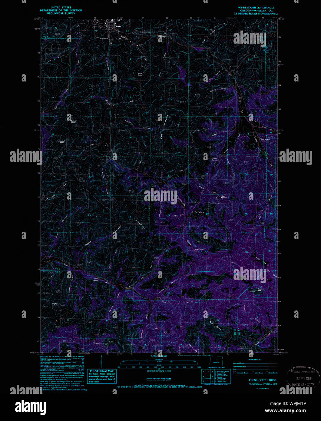 Map of fossil oregon hi-res stock photography and images - Alamy