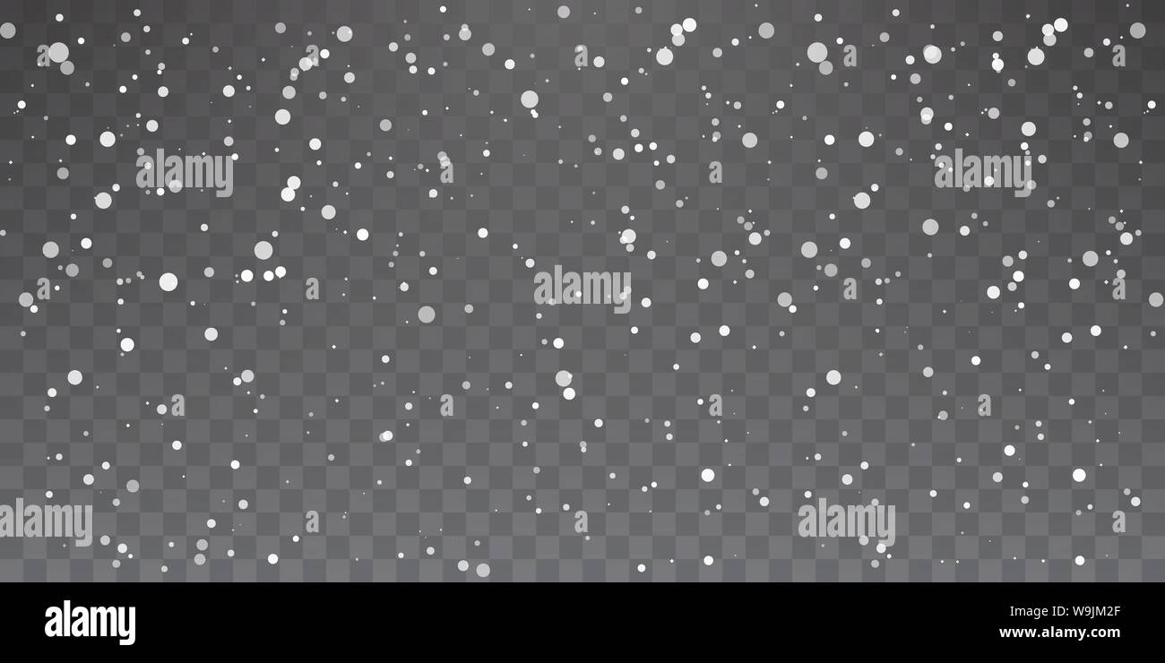 Christmas snow. Heavy snowfall. Falling snowflakes on transparent ...