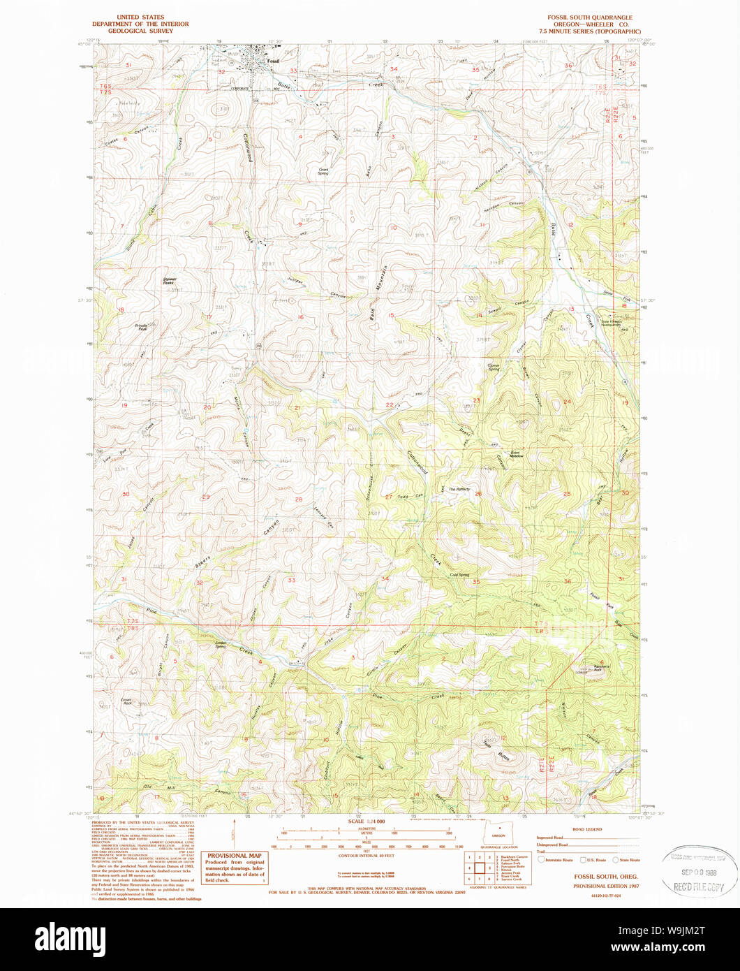 Map of fossil oregon hi-res stock photography and images - Alamy