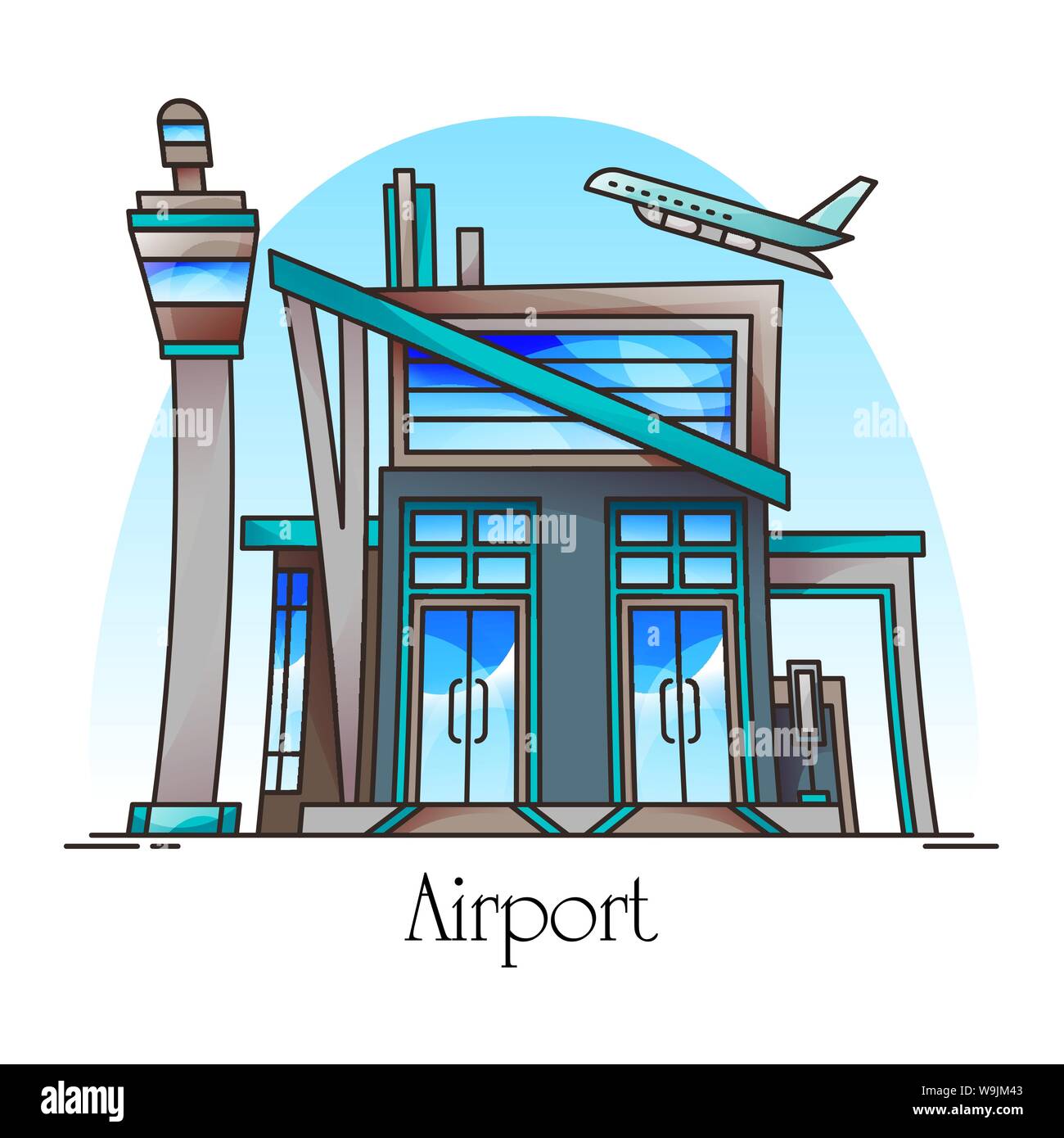 Airport Building Cartoon