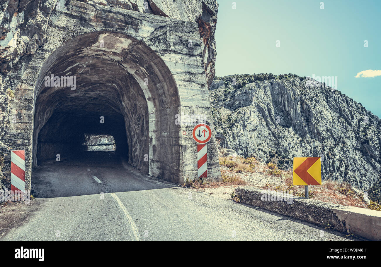 Car tunnel bridge mountains hi-res stock photography and images - Alamy