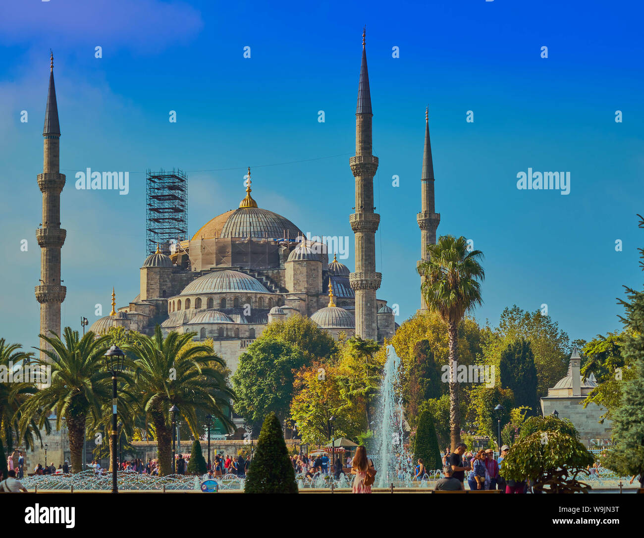 Istanbul, Turkey, September 23., 2018: Hagia Sofia behind the park in ...