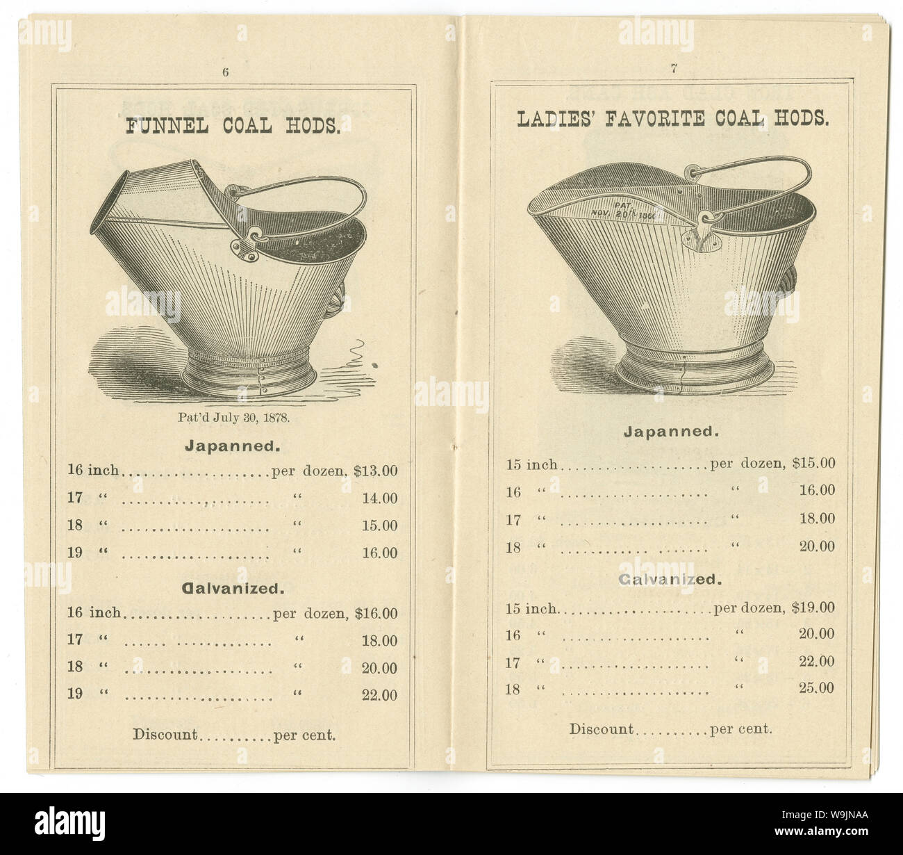 Antique 1881 price list for “Japanned and Galvanized Sheet Iron Ware ...