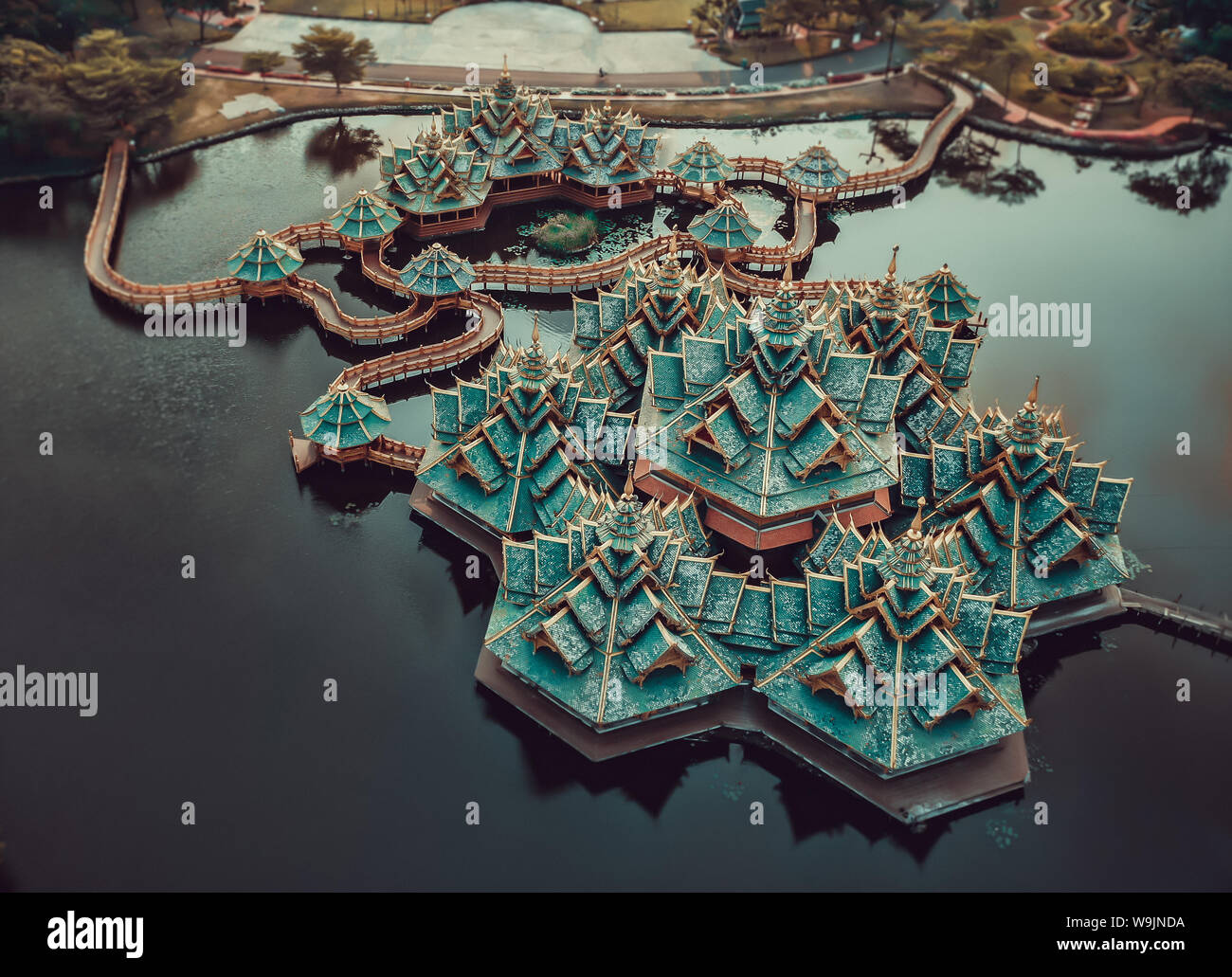 Ancient city Muang Boran from above in Bangkok Thailand Stock Photo - Alamy