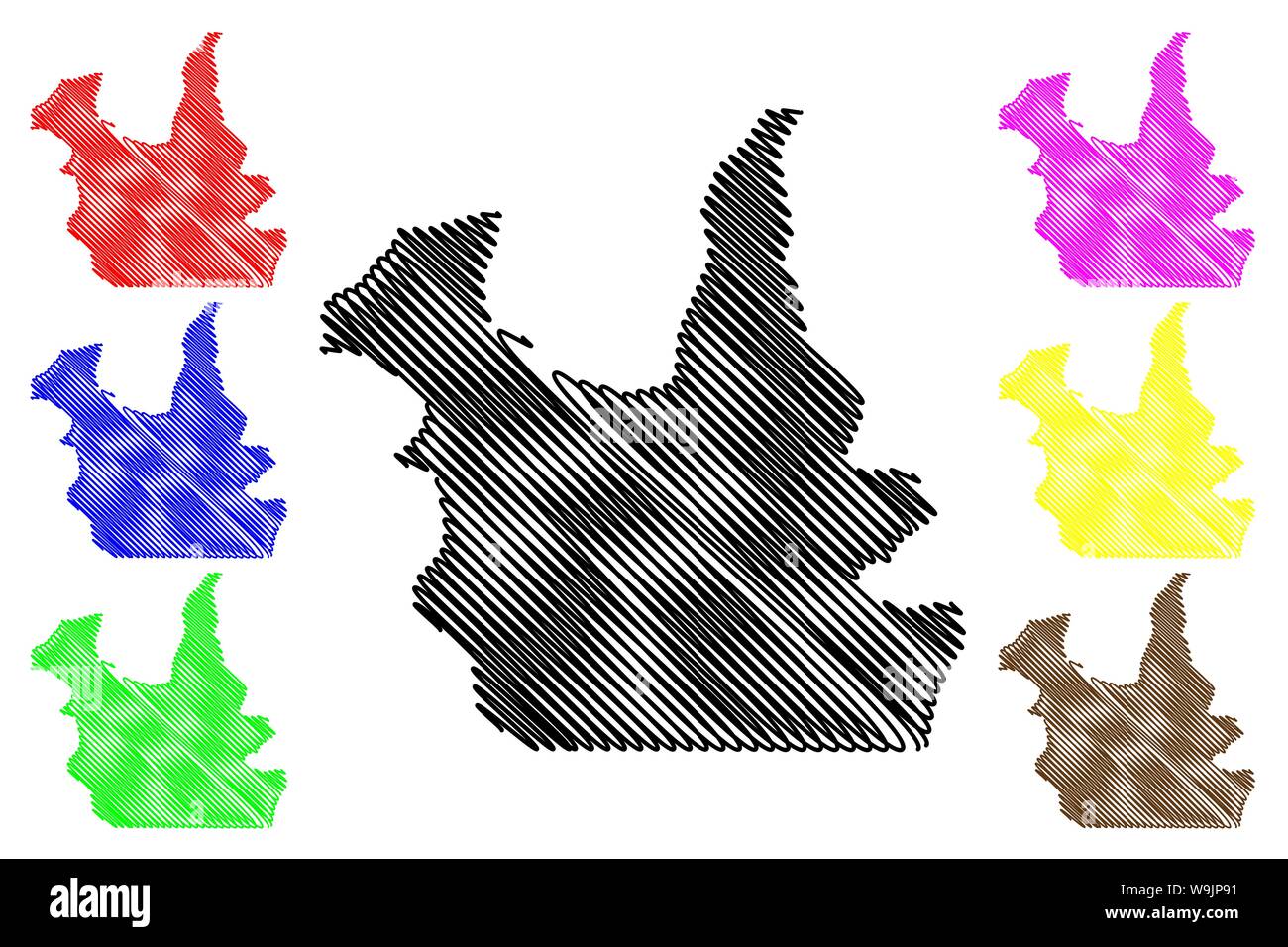 Kaolack Region (Regions of Senegal, Republic of Senegal) map vector ...
