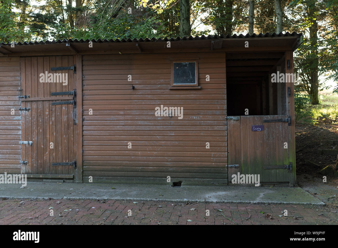 stables for horses in countryside Stock Photo - Alamy