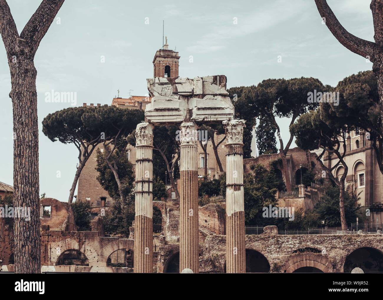 Parts of the old city of Rome with its historical architecture Stock ...