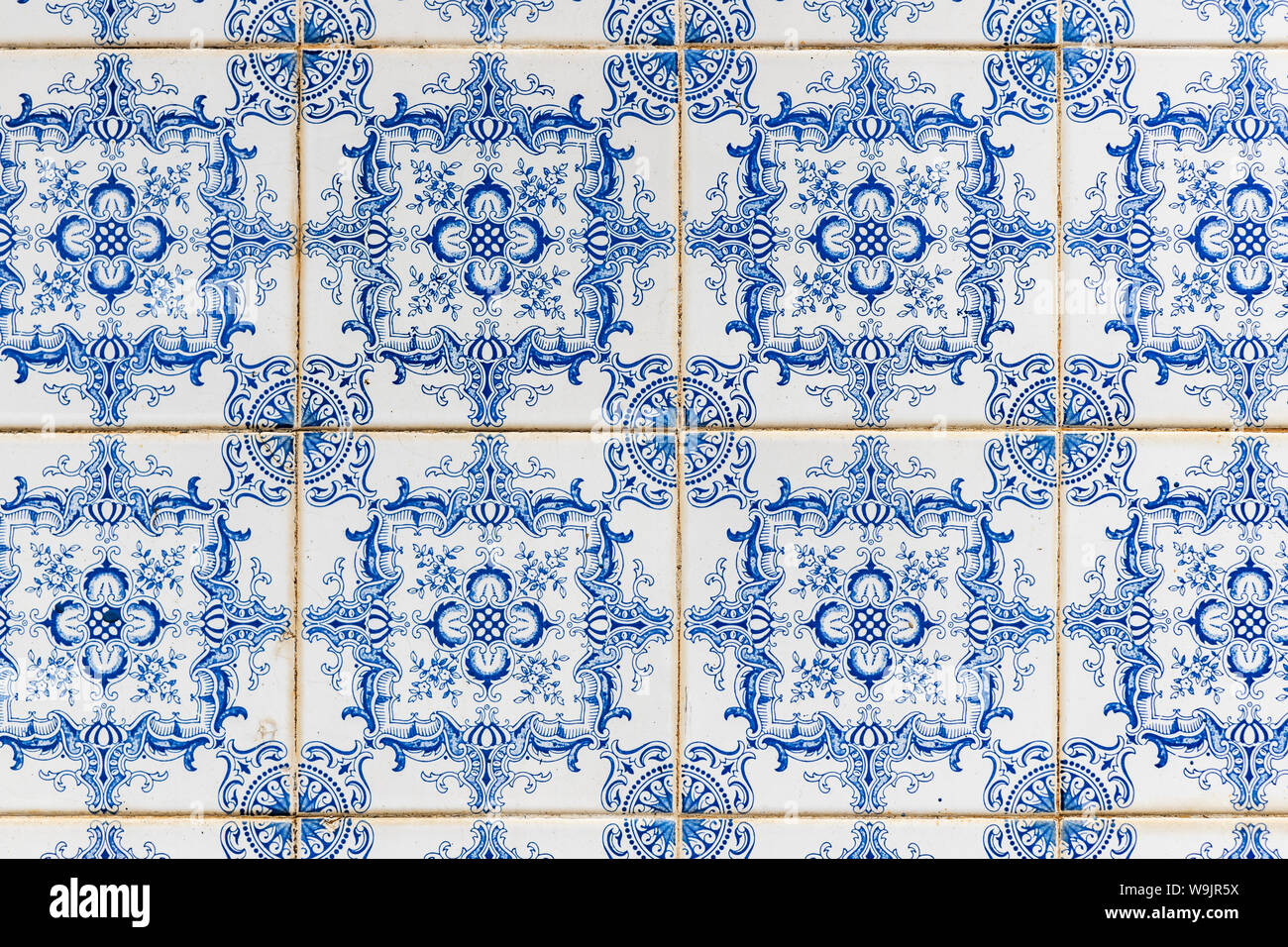 Nazare, Portugal - July 17, 2019: Weathered typical Portuguese blue ...